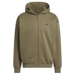 adidas Performance Sportsweatjacke 'Basketball Full-Zip (Gender Neutral)' Herren Gr&ouml;&szlig;e XL beige / oliv / schwarz