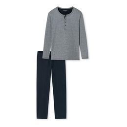 Schiesser Pyjama ' Selected Premium ' Herren Gr&ouml;&szlig;e XXXL dunkelblau / graumeliert