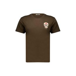 Deeluxe T-Shirt 'MANDOU' Herren Gr&ouml;&szlig;e S beige / navy / braun / rot