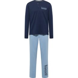 Bruno Banani Pyjama 'Craig' Herren Gr&ouml;&szlig;e M navy / taubenblau