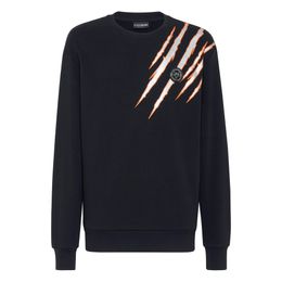 Plein Sport Sweatshirt 'Scratch' Herren Gr&ouml;&szlig;e XXXL grau / orange / schwarz