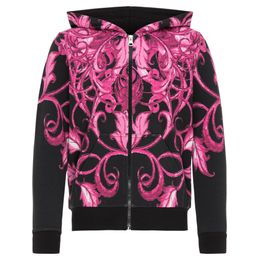 Carlo Colucci Sweatjacke 'Carli' M&auml;dchen Gr&ouml;&szlig;e 122/128 pink / schwarz