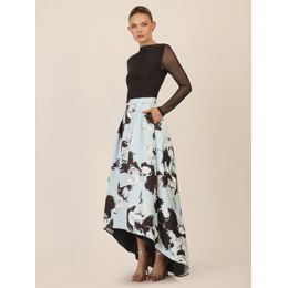 Apart Abendkleid Damen Gr&ouml;&szlig;e 46 pastellblau / schwarz / wei&szlig; Winterkleid