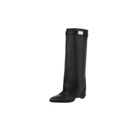 Ital-Design Stiefel Damen Gr&ouml;&szlig;e 39 gold / schwarz Winterschuhe