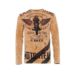 Cipo & Baxx Cipo & Baxx Langarmshirt Herren Gr&ouml;&szlig;e S umbra / hellbraun