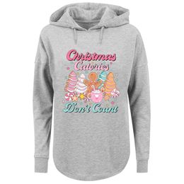 F4NT4STIC Sweatshirt 'Christmas Calories Dont Count Candy' Damen Gr&ouml;&szlig;e L grau / mischfarben