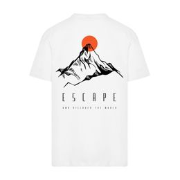 F4NT4STIC T-Shirt 'Escape Discover the World Mountain' Herren Gr&ouml;&szlig;e XL orange / schwarz / wei&szlig;