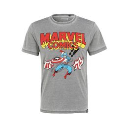 Recovered T-Shirt 'Marvel Comics Captain America Japan' Herren Gr&ouml;&szlig;e XXL hellgrau