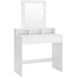 Boxxx Schminktisch, Wei&szlig;, Glas, Holzwerkstoff, 2 Schublade(n) Schubladen, rechteckig, Wange, 40x145x80 cm, Schlafzimmer, Schminktische