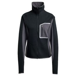 adidas by Stella McCartney Funktionsfleecejacke ' CLIMAWARM Running Full-Zip' Damen Gr&ouml;&szlig;e XS/S grau / schwarz / wei&szlig;