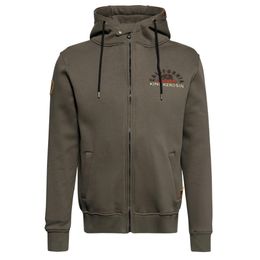 King Kerosin Sweatjacke 'KK Adventure Gear - Motor State California' Herren Gr&ouml;&szlig;e L oliv