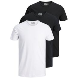 Jack & Jones Jack & Jones T-Shirt 'JJO-Neck' Herren Gr&ouml;&szlig;e M schwarz / wei&szlig;