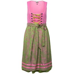 Ulla Popken Kleid Damen Gr&ouml;&szlig;e 60 gr&uuml;n / pink Winterkleid