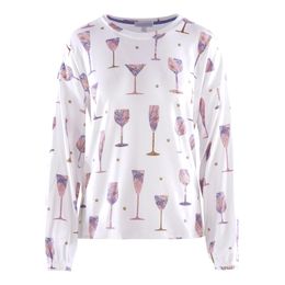 PJ Salvage Schlafshirt 'Wineful Life' Damen Gr&ouml;&szlig;e M gold / lila / wei&szlig;