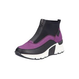 Rieker Stiefelette 'N6352' Damen Gr&ouml;&szlig;e 38 lila / schwarz Winterschuhe