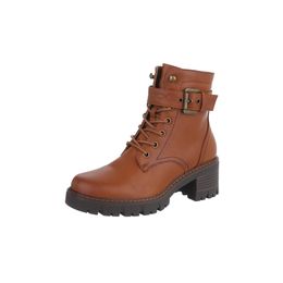 Ital-Design Schn&uuml;rstiefelette Damen Gr&ouml;&szlig;e 39 cognac Winterschuhe