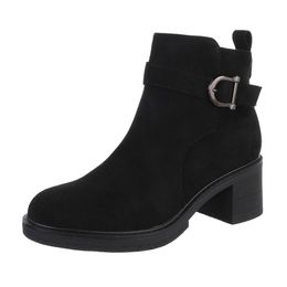 Ital-Design Stiefelette Damen Gr&ouml;&szlig;e 39 schwarz Winterschuhe