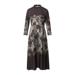 comma, COMMA Kleid Damen Gr&ouml;&szlig;e 40 dunkelbraun / wei&szlig; Winterkleid