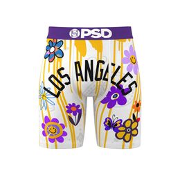 PSD Boxershorts 'La Daisies' Herren Gr&ouml;&szlig;e L curry / lila / helllila / wei&szlig;