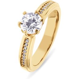 JETTE Ring Damen Gr&ouml;&szlig;e 51 gold / transparent