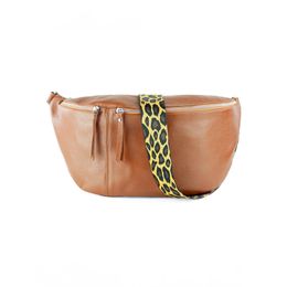 Lepelou G&uuml;rteltasche 'LEONA' Damen Gr&ouml;&szlig;e 47 cm x 25 cm x 15 cm cognac
