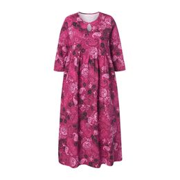 Ulla Popken Kleid Damen Gr&ouml;&szlig;e 58/60 cyclam / pink / schwarz / wei&szlig; Winterkleid