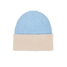 SAMAYA Kuschelig weiche, warme M&uuml;tze 'Odon', Beanie, Gr&ouml;&szlig;e 57 Damen Gr&ouml;&szlig;e 55/60 beige / hellblau