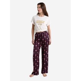 Etam Pyjamahose Damen Gr&ouml;&szlig;e XL aubergine / rosa / knallrot Winterkleid