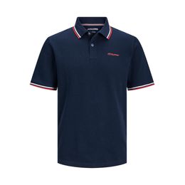 Jack & Jones Jack & Jones Poloshirt 'JJCampa' Herren Gr&ouml;&szlig;e S navy / rot / wei&szlig;