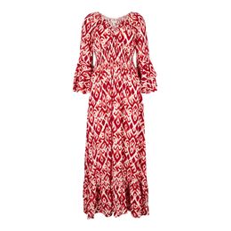 Apricot Ikat Swirls Maxi Dress ' ' Damen Gr&ouml;&szlig;e 36 rot Winterkleid