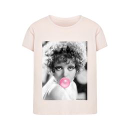F4NT4STIC T-Shirt 'Clara Bow Blowing Bubble Gum' Damen Gr&ouml;&szlig;e M grau / pink / rosa / schwarz