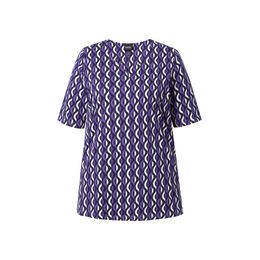 Ulla Popken Shirt Damen Gr&ouml;&szlig;e L/XL lila / schwarz / wei&szlig;