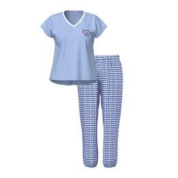 Ulla Popken Pyjama Damen Gr&ouml;&szlig;e XL/XXL hellblau / wei&szlig; Winterkleid