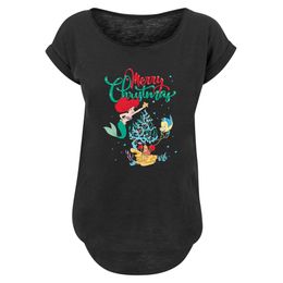 F4NT4STIC Shirt 'Disney Arielle die Meerjungfrau Merry Christmas' Damen Gr&ouml;&szlig;e L gelb / smaragd / rot / schwarz