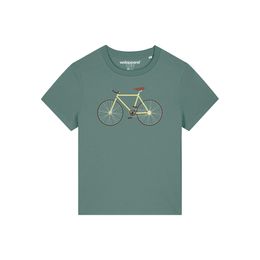Watapparel Shirt 'Yellow Bike' Damen Gr&ouml;&szlig;e S braun / hellgelb / grau / gr&uuml;n / schwarz
