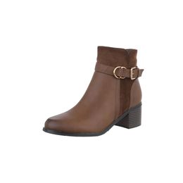 Ital-Design Stiefelette Damen Gr&ouml;&szlig;e 37 cognac / hellbraun Winterschuhe