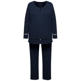 Ulla Popken Pyjama Damen Gr&ouml;&szlig;e XXXL/4XL nachtblau Winterkleid