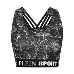 Plein Sport Sporttop Damen Gr&ouml;&szlig;e XS grau / schwarz