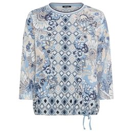 Olsen Shirt 'Clara' Damen Gr&ouml;&szlig;e XL creme / blau / hellblau / wei&szlig;