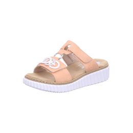 Rieker Pantolette Damen Gr&ouml;&szlig;e 43 creme / apricot / silber