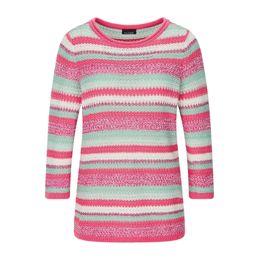 GOLDNER Pullover Damen Gr&ouml;&szlig;e L beige / blau / pink / pinkmeliert