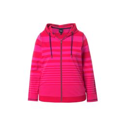 Ulla Popken Sweatjacke Damen Gr&ouml;&szlig;e XXXL/4XL pink / rot / schwarz