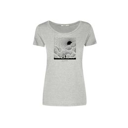 Greenbomb T-Shirt 'Nature Buddies' Damen Gr&ouml;&szlig;e S graumeliert / schwarz