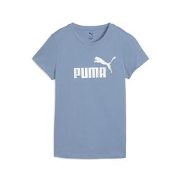 Puma T-Shirt 'Ess Metallic No. 1' Damen Gr&ouml;&szlig;e S rauchblau / silber