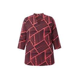 Ulla Popken Bluse Damen Gr&ouml;&szlig;e 4XL/5XL lachs / schwarz