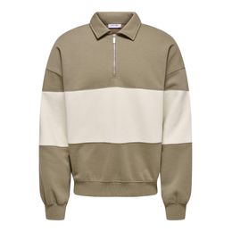 Only & Sons Only & Sons Sweatshirt 'Byron' Herren Gr&ouml;&szlig;e XXL creme / oliv