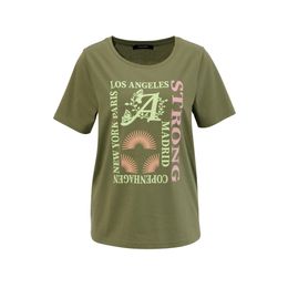Aniston Casual T-Shirt Damen Gr&ouml;&szlig;e XXL/XXXL oliv / hellgr&uuml;n / pink