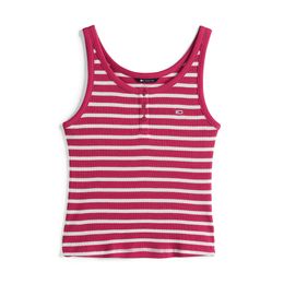 Tommy Jeans Top Damen Gr&ouml;&szlig;e M rot / naturwei&szlig;
