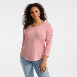 LANDS' END Flie&szlig;endes Shirt mit Ballettausschnitt n Plus-Gr&ouml;&szlig;e, Damen,  Pink, Elasthan/Baumwoll-Mischung, by Lands' End