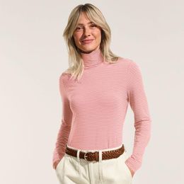 LANDS' END Rollkragenshirt aus Baumwoll/Modalmix, Damen,  Pink, Baumwolle/Elasthan/Baumwolle Modal, by Lands' End